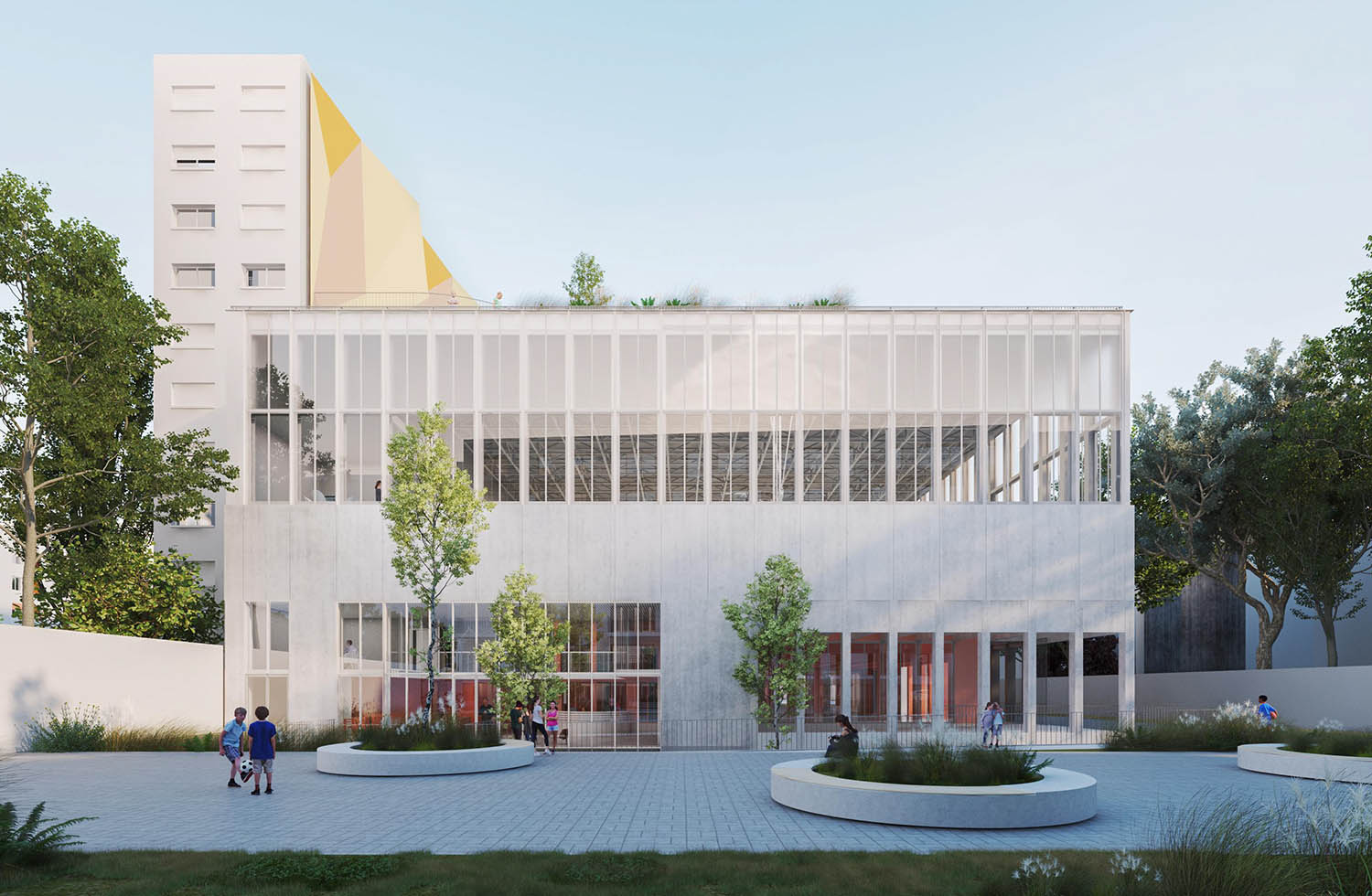 Construction d'un complexe sportif à Vincennes - agence Engasser + associés